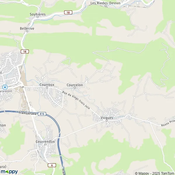 Plan Courroux : carte de Courroux (2805) et infos pratiques