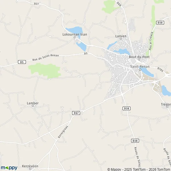 Plan Pont du Château : carte de Pont du Château, 29290 Saint-Renan et ...