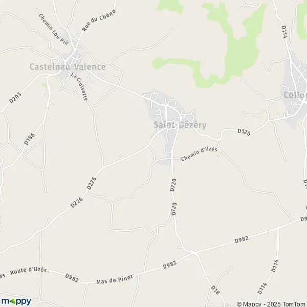 Plan Saint-Dézéry : carte de Saint-Dézéry (30190) et infos pratiques