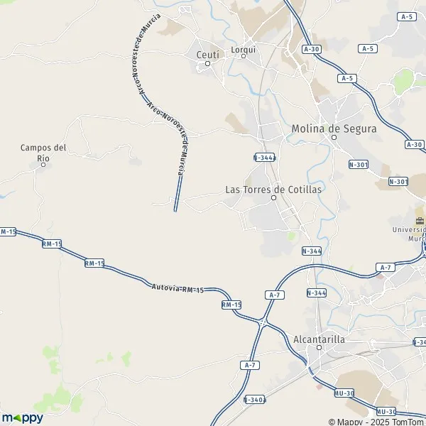 Plan Las Torres de Cotillas : carte de Las Torres de Cotillas (30192 ...