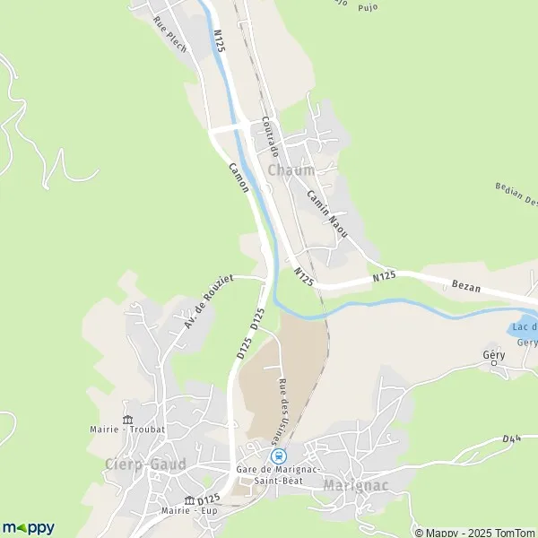 Plan Rouziet : carte de Rouziet, 31440 Cierp-Gaud et infos pratiques