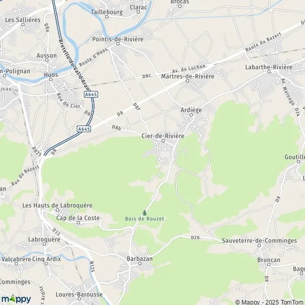 Plan Cier-de-Rivière : carte de Cier-de-Rivière (31510) et infos pratiques