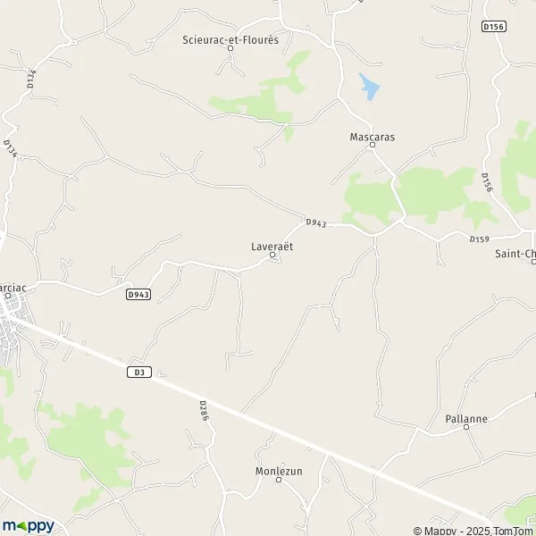 Plan Laveraët : carte de Laveraët (32230) et infos pratiques