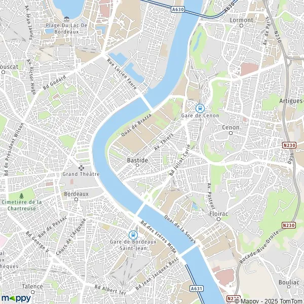 Plan Bastide : carte de Bastide (33100) et infos pratiques