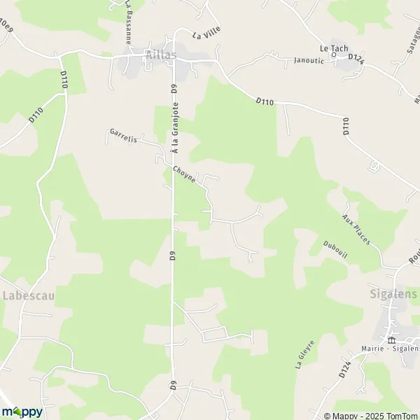 Plan Bassane : carte de Bassane, 33124 Aillas et infos pratiques