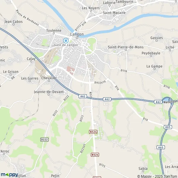 Plan Gare Langon : carte de Gare Langon, 33210 Langon et infos pratiques