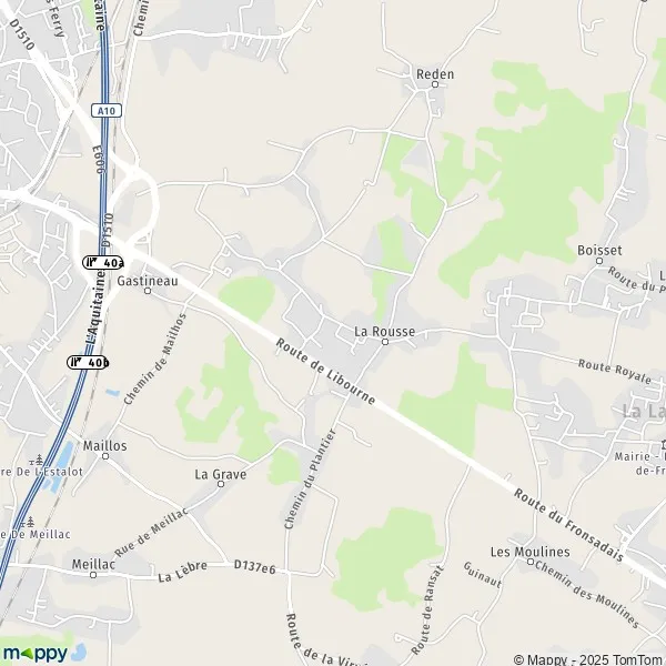 Plan La Rousse : carte de La Rousse, 33240 Saint-André-de-Cubzac et ...