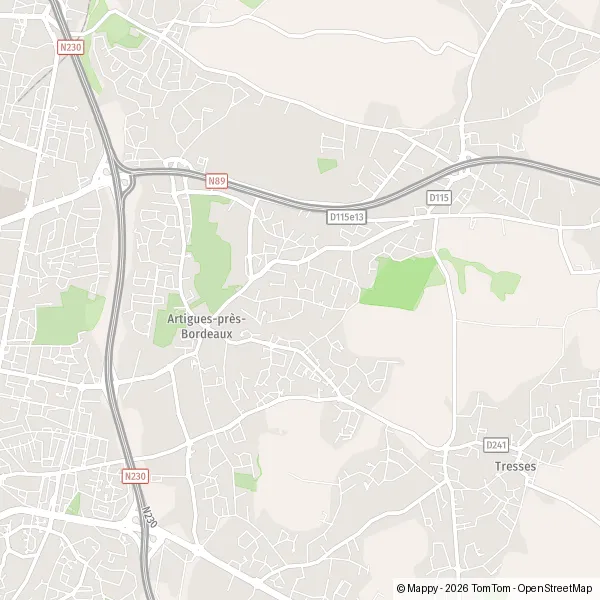 Plan Domaine du Pinsan : carte de Domaine du Pinsan, 33320 Eysines et ...