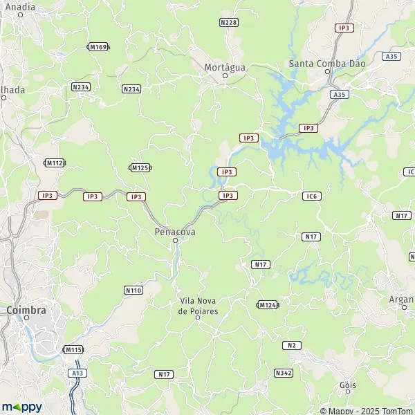 Plan Penacova : carte de Penacova (3360) et infos pratiques