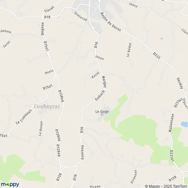 Plan Le Gabach : carte de Le Gabach, 33890 Gensac et infos pratiques