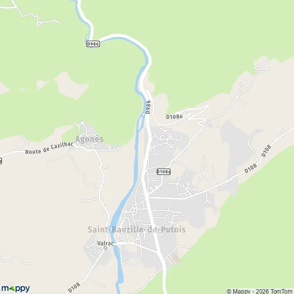 Plan La Côte : carte de La Côte, 34190 Saint-Bauzille-de-Putois et ...