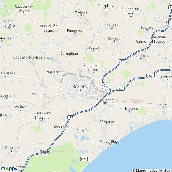 Plan Béziers : carte de Béziers (34500) et infos pratiques