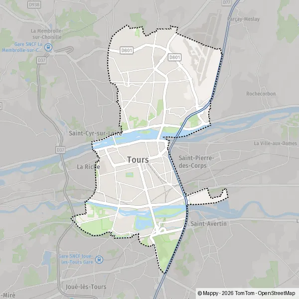 Plan De Tours 37 Centre – Plan De Tours Avec Quartiers – VCOG