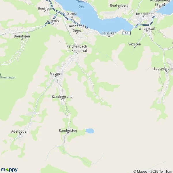 Plan Reichenbach im Kandertal : carte de Reichenbach im Kandertal (3711 ...