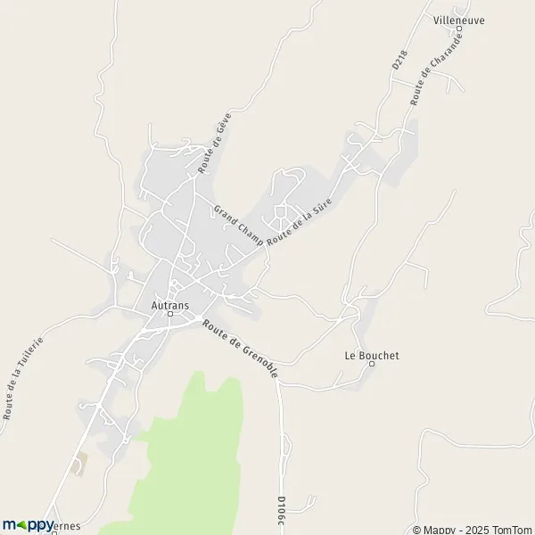 Plan Le Château : carte de Le Château, 38112-38880 Autrans-Méaudre-en ...