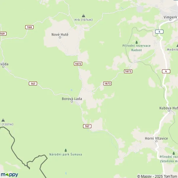 Plan Borová Lada : carte de Borová Lada (384 92) et infos pratiques