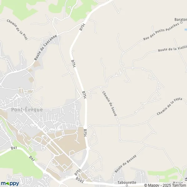 Plan L'Hôpital : carte de L'Hôpital, 38780 Pont-Évêque et infos pratiques