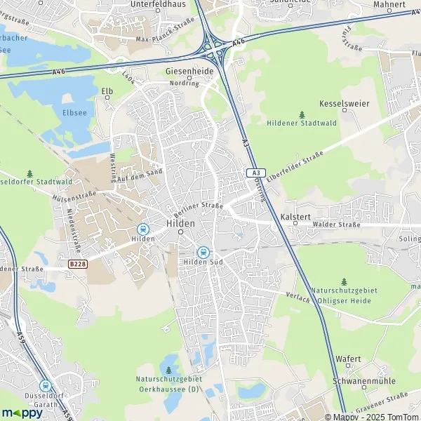 Plan Hilden : carte de Hilden (40721) et infos pratiques
