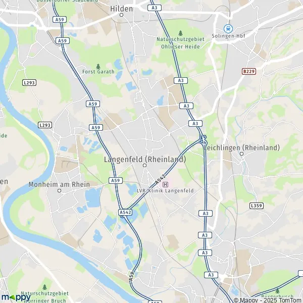 Plan Langenfeld (Rheinland) : carte de Langenfeld (Rheinland) (40764 ...