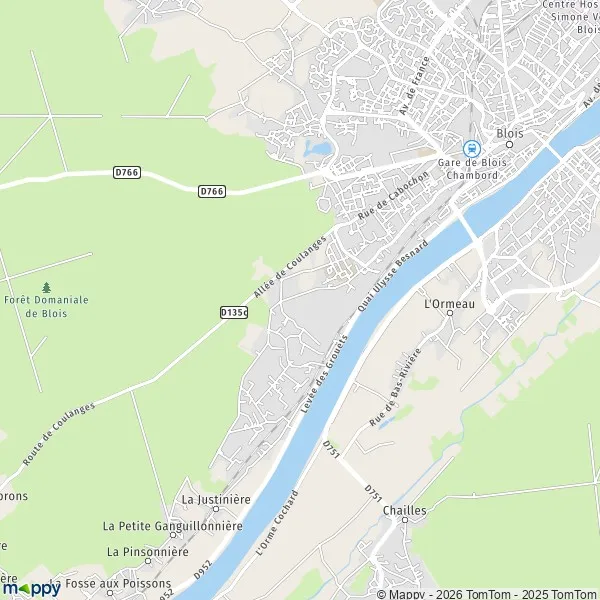 Plan La Vallée : carte de La Vallée, 41000 Blois et infos pratiques