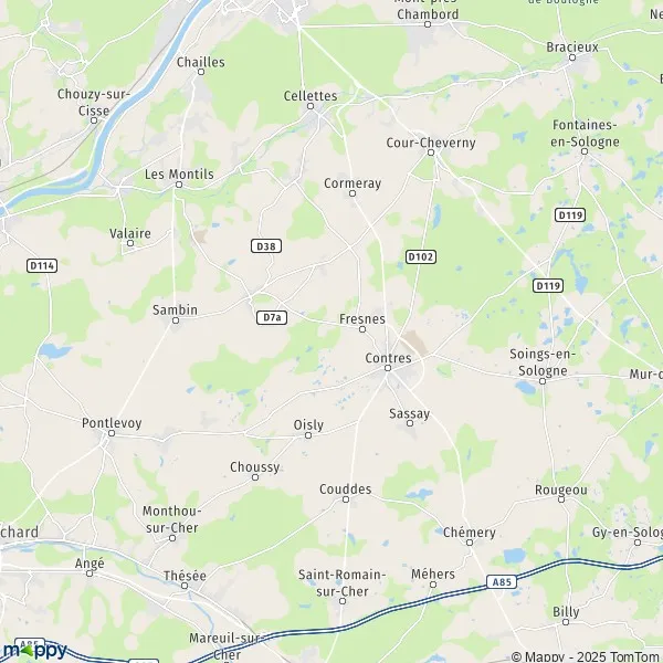 Plan tour-en-sologne : carte de tour-en-sologne (41250) et infos pratiques