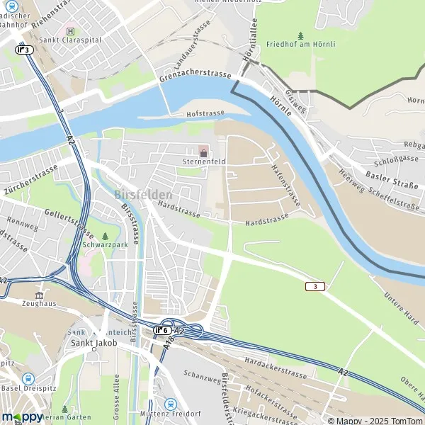 Plan Birsfelden : carte de Birsfelden (4127) et infos pratiques