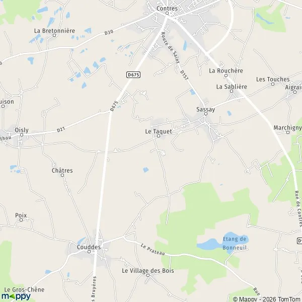 Plan Tout Vent : carte de Tout Vent, 41700 Sassay et infos pratiques