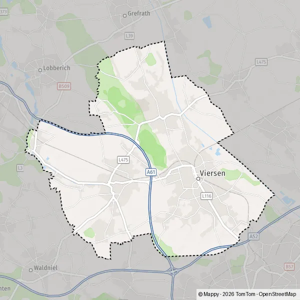 La carte pour la ville de 41747-41751 Viersen