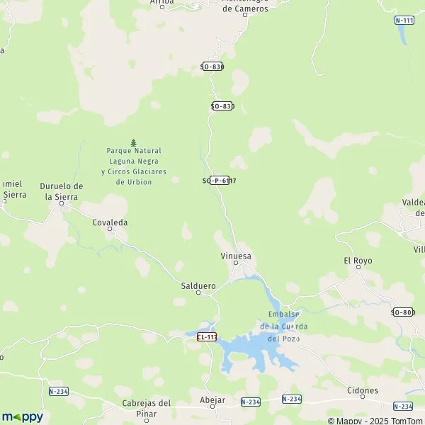 Plan Vinuesa : carte de Vinuesa (42150) et infos pratiques