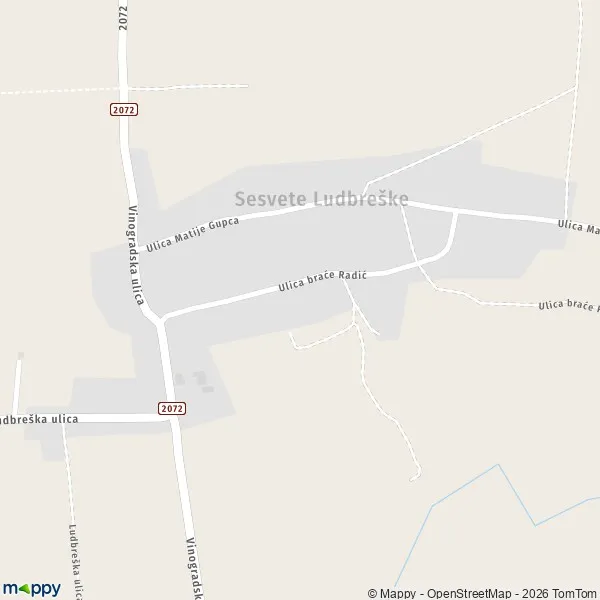 Plan Sesvete Ludbreške : carte de Sesvete Ludbreške, 42230 Sveti Đurđ ...