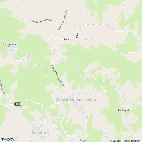 Plan Le tout : carte de Le tout, 42560 Chazelles-sur-Lavieu et infos ...