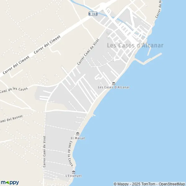 Plan les Cases d'Alcanar : carte de les Cases d'Alcanar (43569) et ...