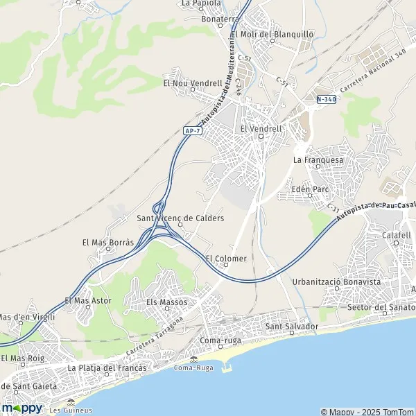 Plan Coma-ruga : carte de Coma-ruga (43880) et infos pratiques