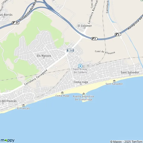 Plan Coma-ruga : carte de Coma-ruga (43880) et infos pratiques