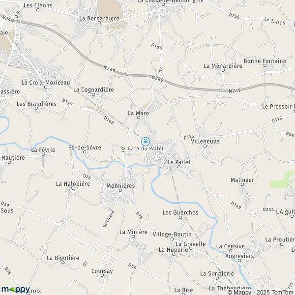 Plan Le Pallet : carte de Le Pallet (44330) et infos pratiques