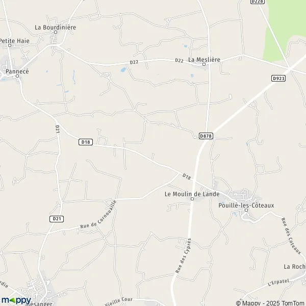 Plan Saint-Aubin : carte de Saint-Aubin, 44522 Pouillé-les-Côteaux et ...