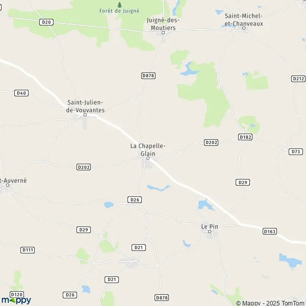 Plan La Chapelle-Glain : carte de La Chapelle-Glain (44670) et infos ...
