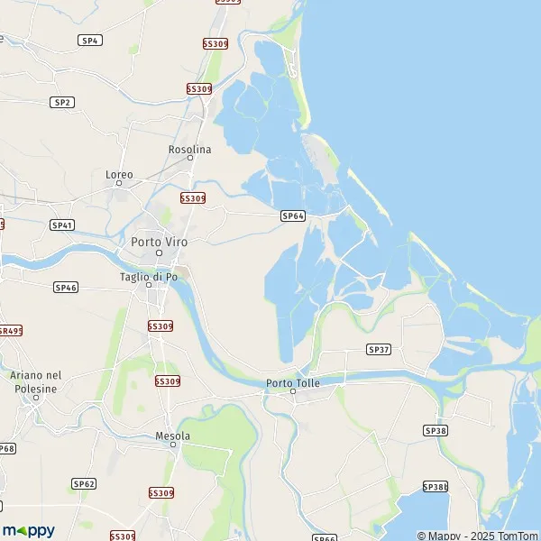 Plan Porto Viro : carte de Porto Viro (45014) et infos pratiques