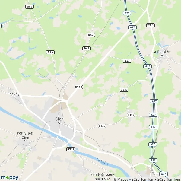 Plan Z.I. de Gien : carte de Z.I. de Gien, 45500 Gien et infos pratiques