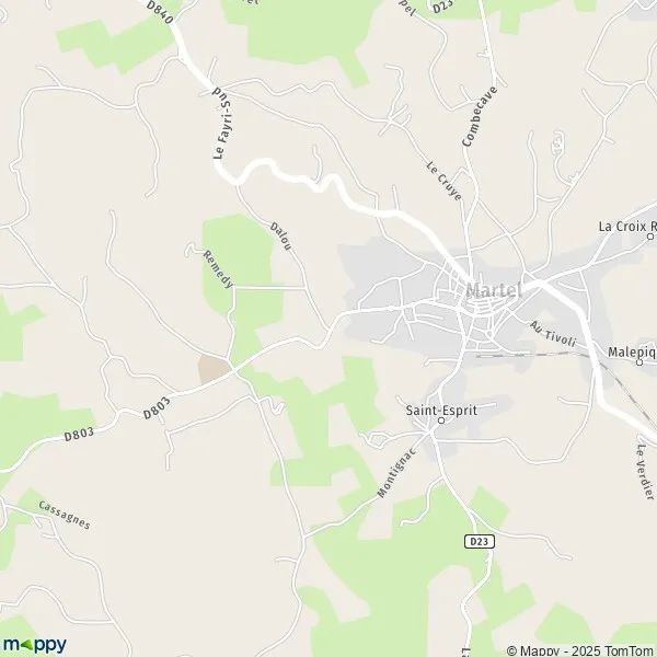 Plan La Croix de Souillac : carte de La Croix de Souillac, 46600 Martel ...