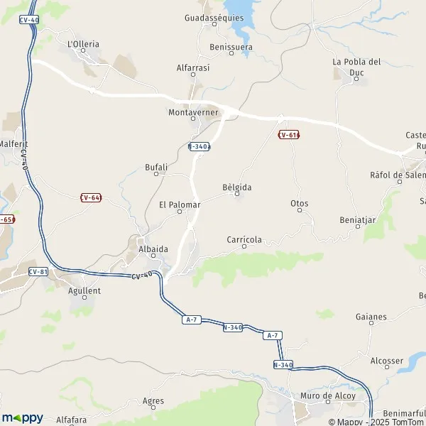 Plan El Palomar : carte de El Palomar (46891) et infos pratiques