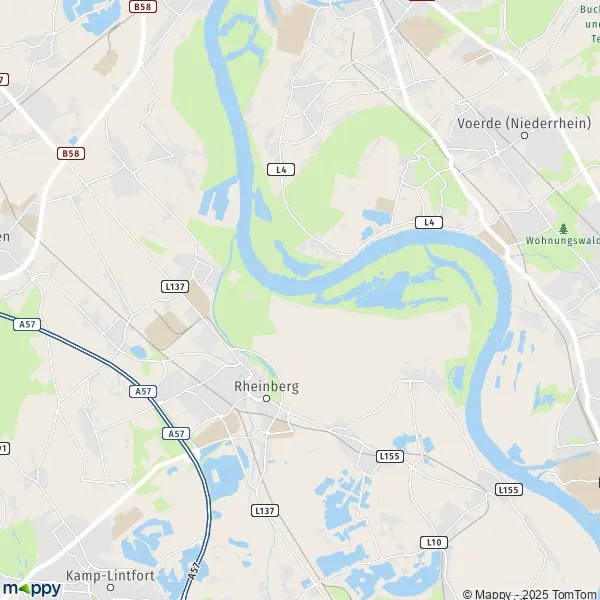 Plan Rheinberg : carte de Rheinberg (47495) et infos pratiques