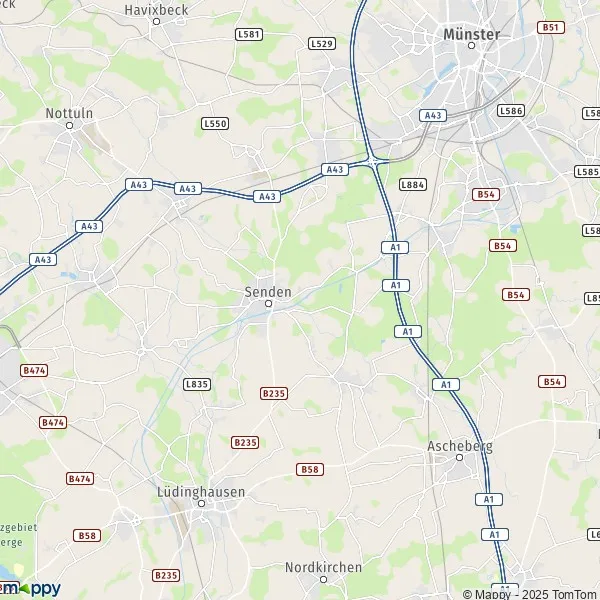 Plan Senden : carte de Senden (48163) et infos pratiques