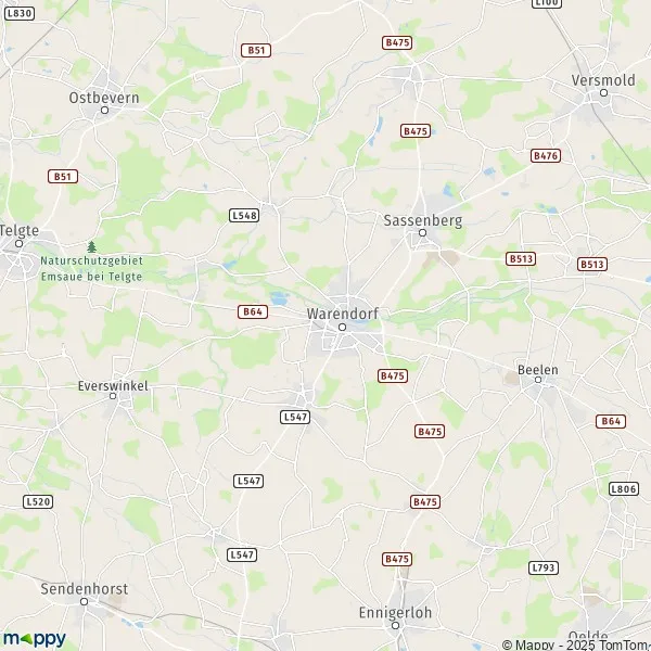 Plan Warendorf : carte de Warendorf (48231) et infos pratiques