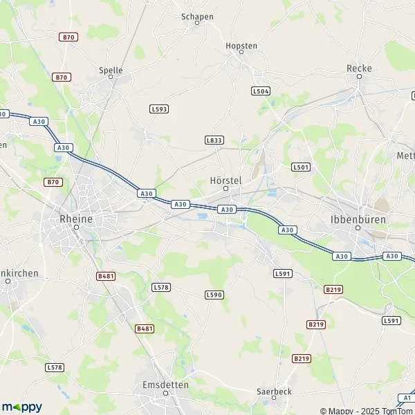 Plan Hörstel : carte de Hörstel (48477) et infos pratiques