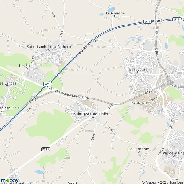 Plan Z.A. La Claverie : carte de Z.A. La Claverie, 49070-49170 Saint ...