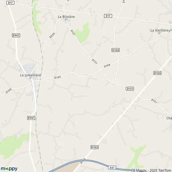 Plan La Barre : carte de La Barre, 49120-49750 Chemillé-en-Anjou et ...