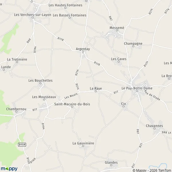 Plan Le Parc de la Raye : carte de Le Parc de la Raye, 49260 Le Puy ...