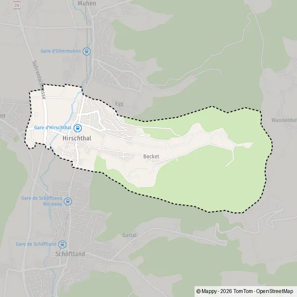 Plan Hirschthal : carte de Hirschthal (5042) et infos pratiques
