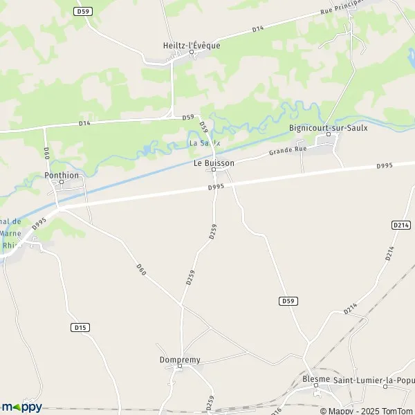 Plan Le Buisson : carte de Le Buisson (51300) et infos pratiques